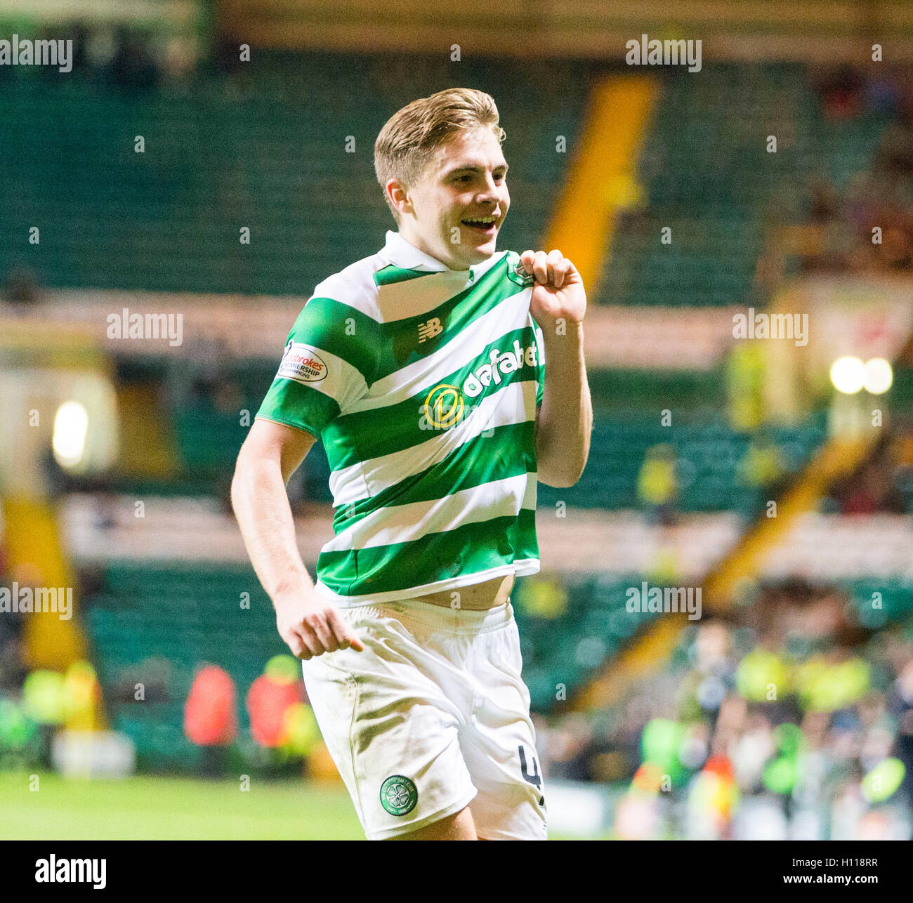 Celtic's James Forrest celebrates scoring his side's first goal of the ...