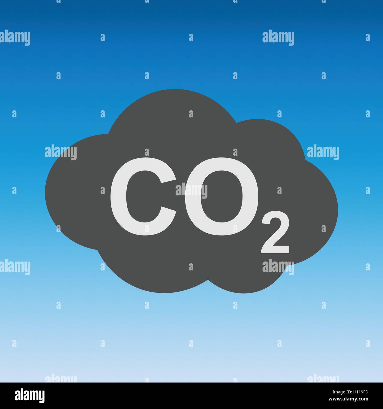 CO2 icon with a light blue background, carbon dioxide formula symbol ...