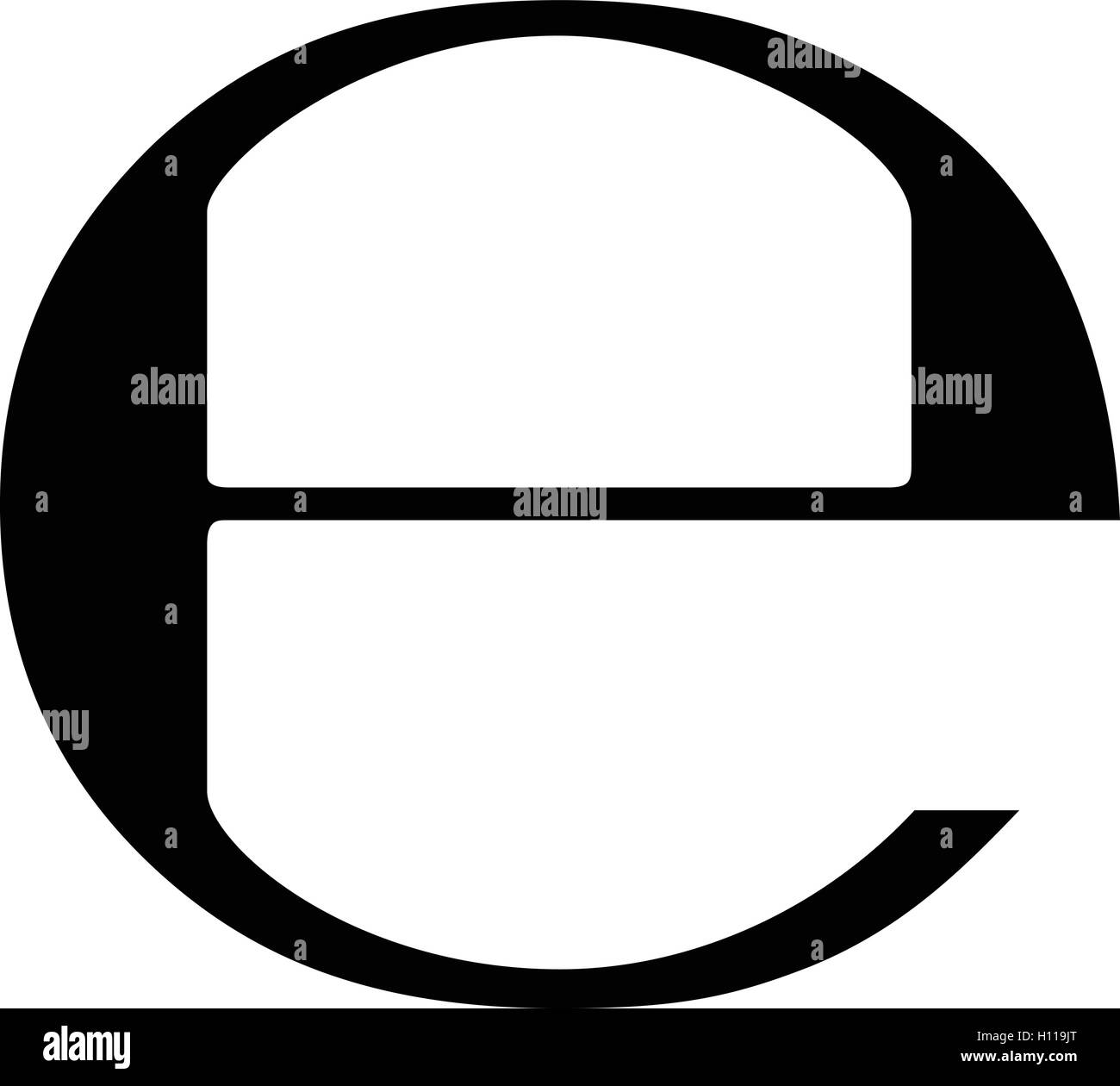 Estimated sign, e mark, e symbol, isolated vector illustration Stock ...