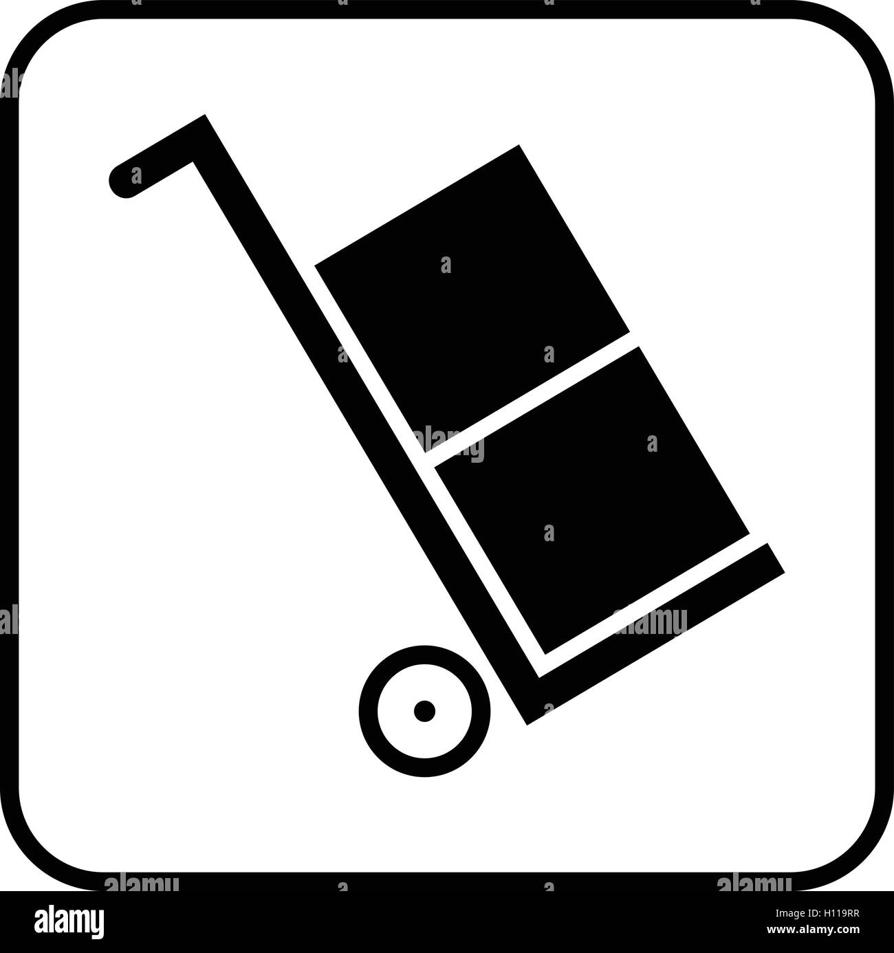 Packages carrying cart symbol, package shipping and delivery sign ...