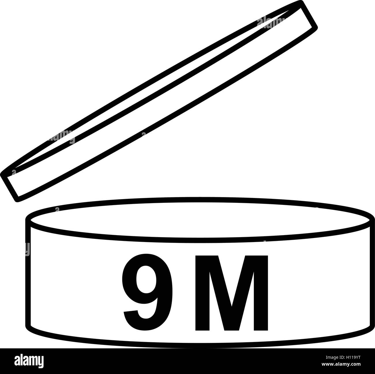 PAO cosmetics symbol 9M, Period after opening symbol nine month, vector ...