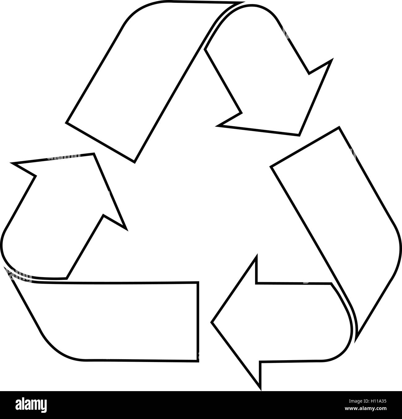 Universal recycling symbol. Recycling isolated sign, accurate vector ...
