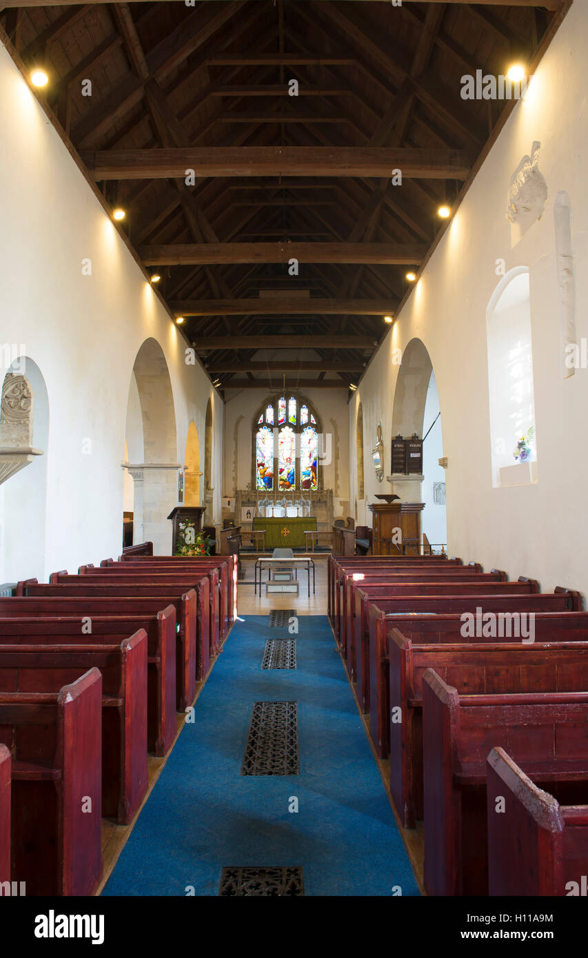 The interior of the Church of St Mary the Blessed Virgin, Sompting ...