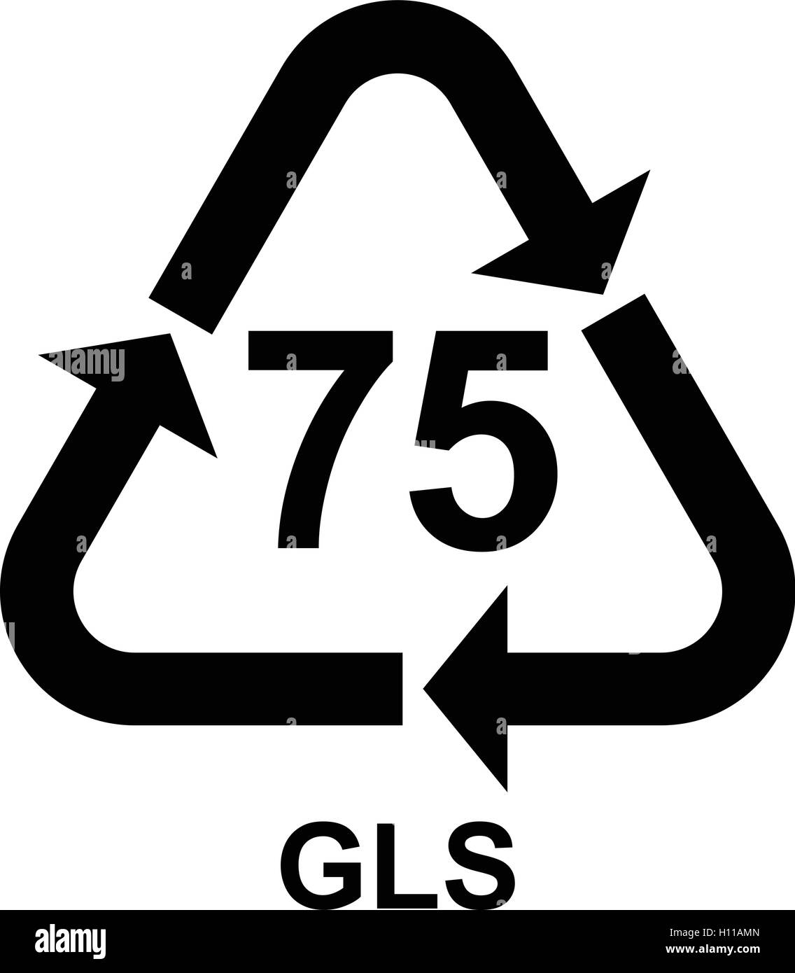 Glass recycling symbol 75 GLS. Glass recycling code 75 GLS, vector ...