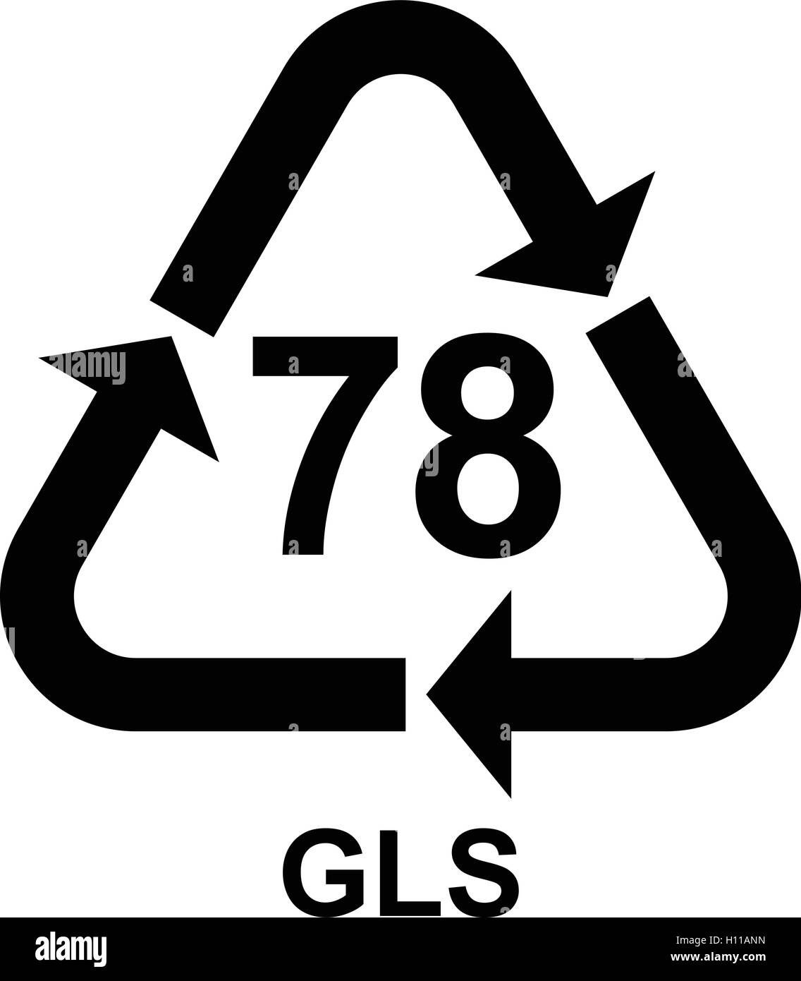 Glass recycling symbol 78 GLS. Glass recycling code 78 GLS, vector ...