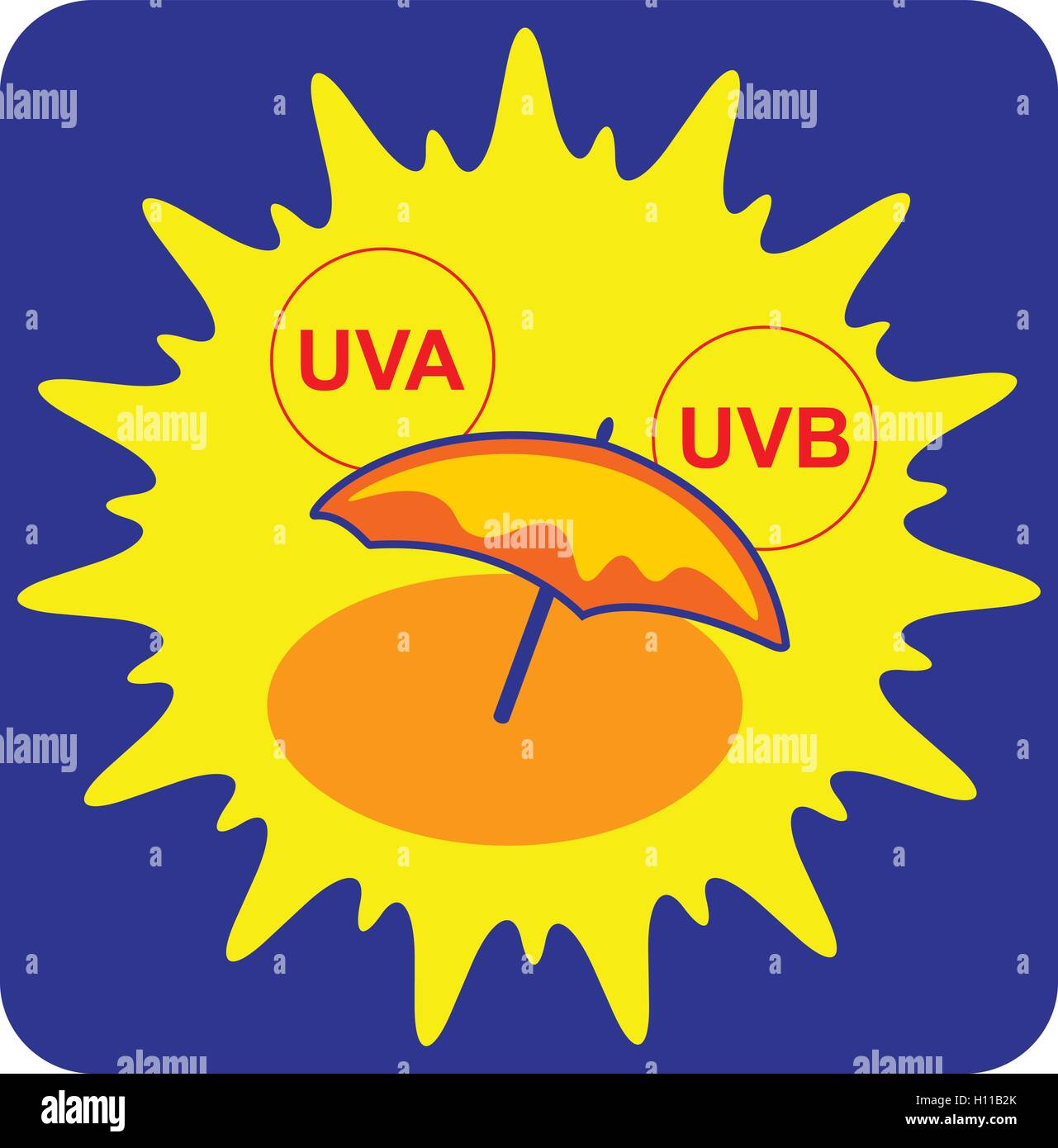 Sunshade And Beach Safety Vector Illustration Skin Protection And
