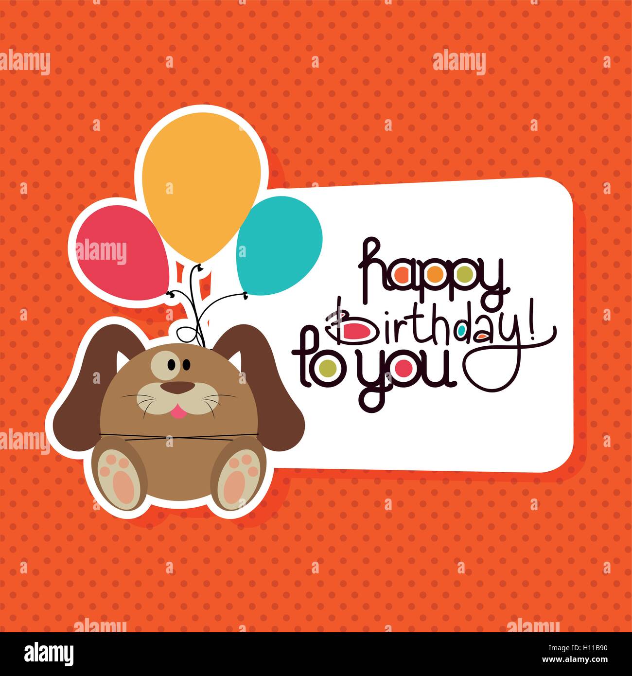 Happy birthday cute dog Stock Vector Images - Alamy