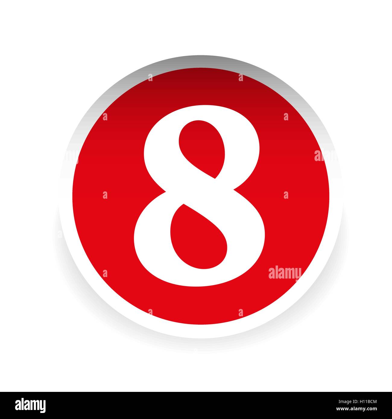 Number eight red label vector Stock Vector Image & Art - Alamy