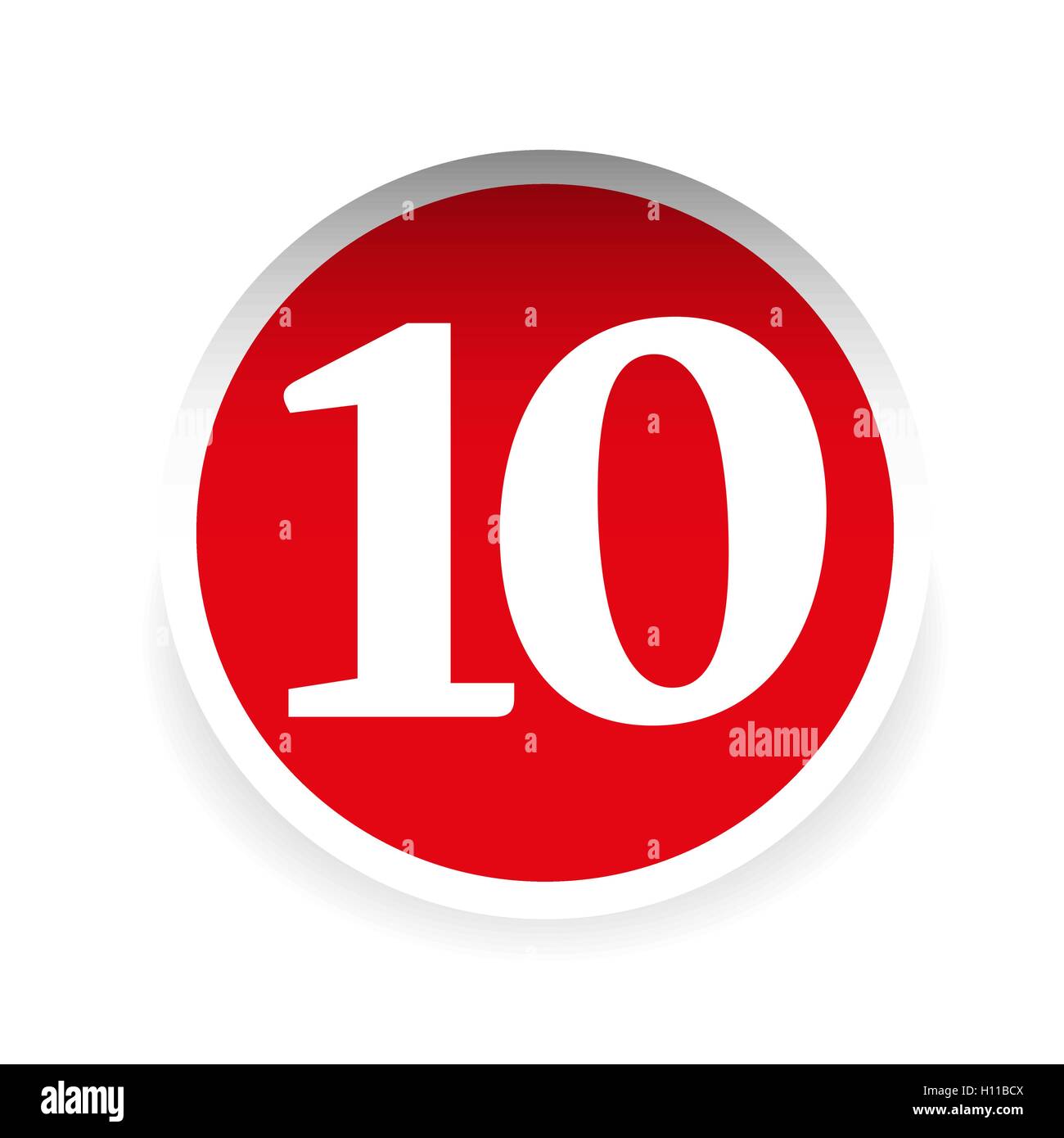 Number ten red label vector Stock Vector Image & Art - Alamy