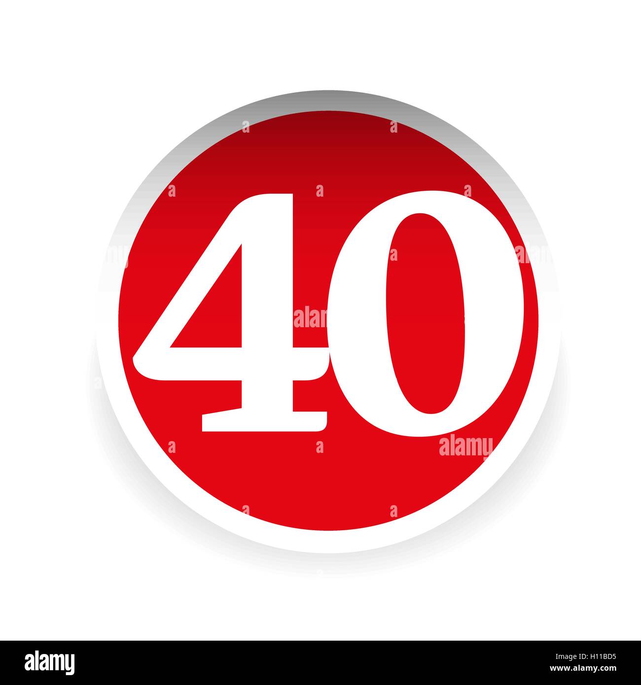 Number fourty red label vector Stock Vector Image & Art - Alamy