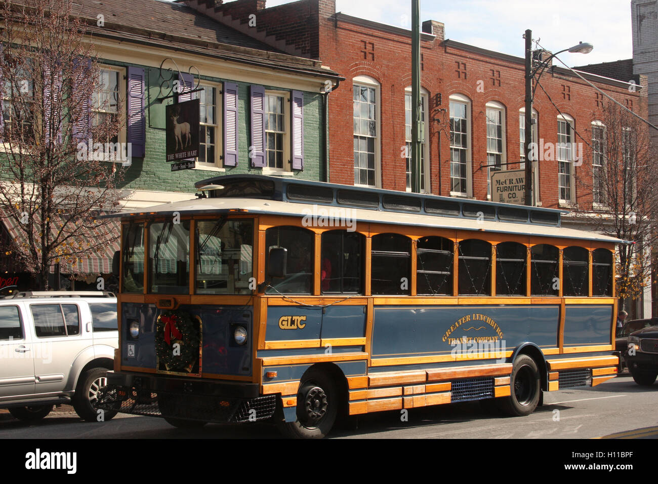 Trolley in downtown Lynchburg, Virginia, USA Stock Photo - Alamy