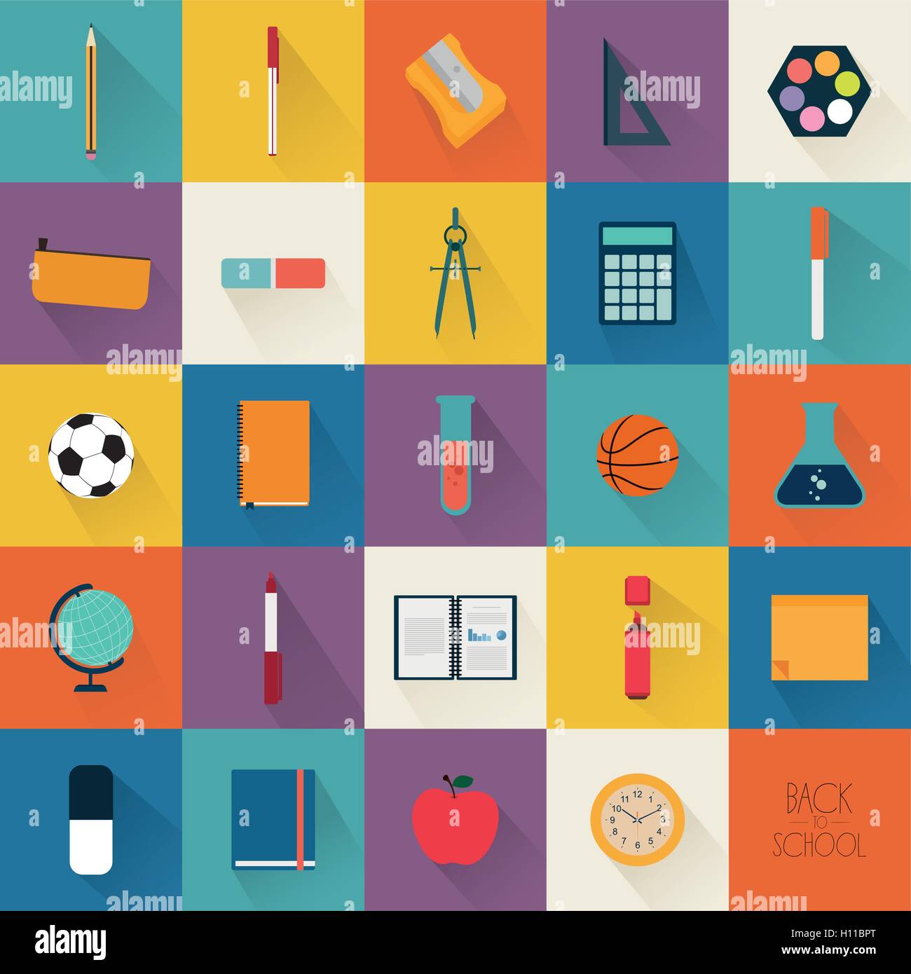 Group colorful school supplies Stock Vector Images - Alamy