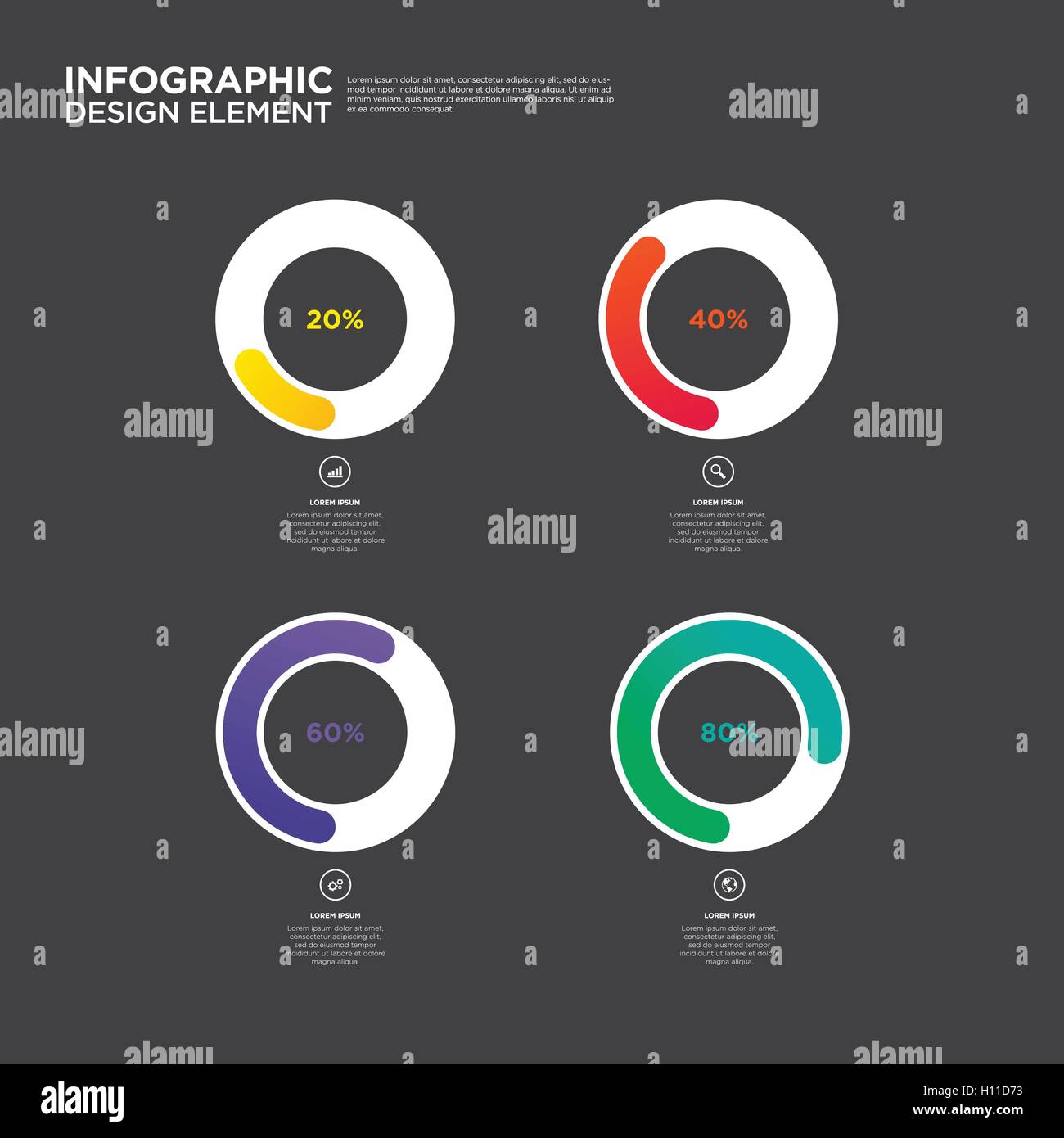 Infographic business report template layout design element vector ...