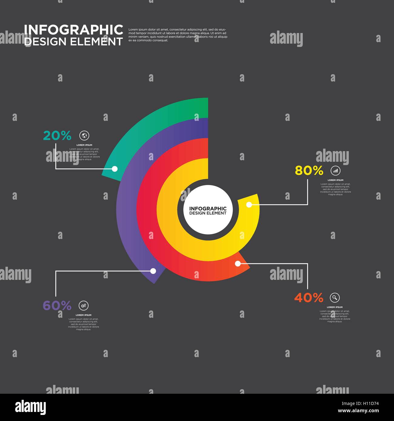Infographic business report template layout design element vector ...