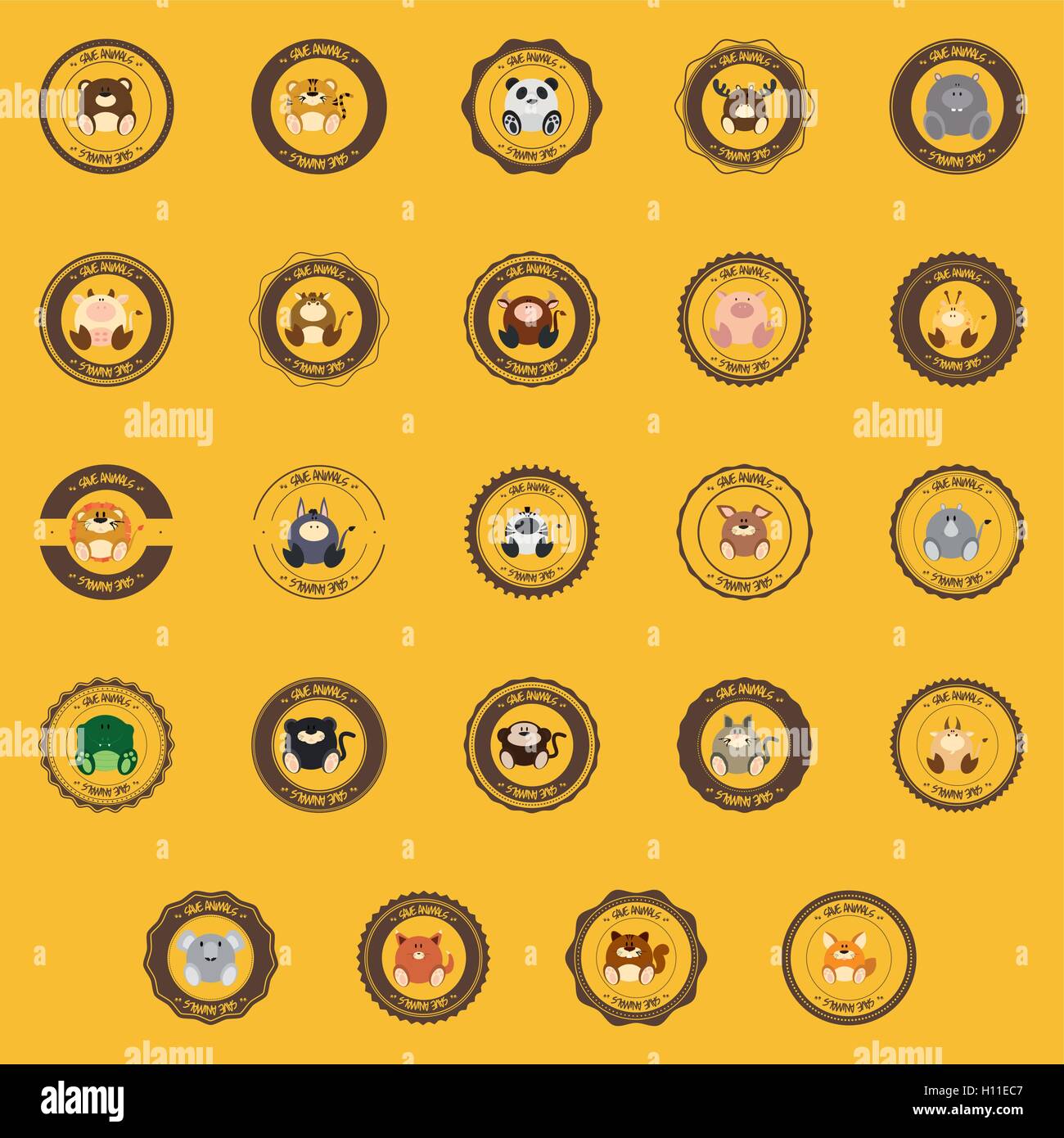 Animal save group Stock Vector Images - Alamy