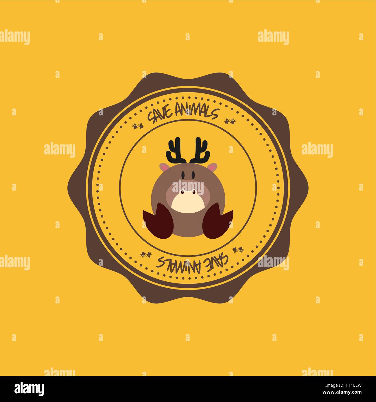 Save the deer Stock Vector Images - Alamy