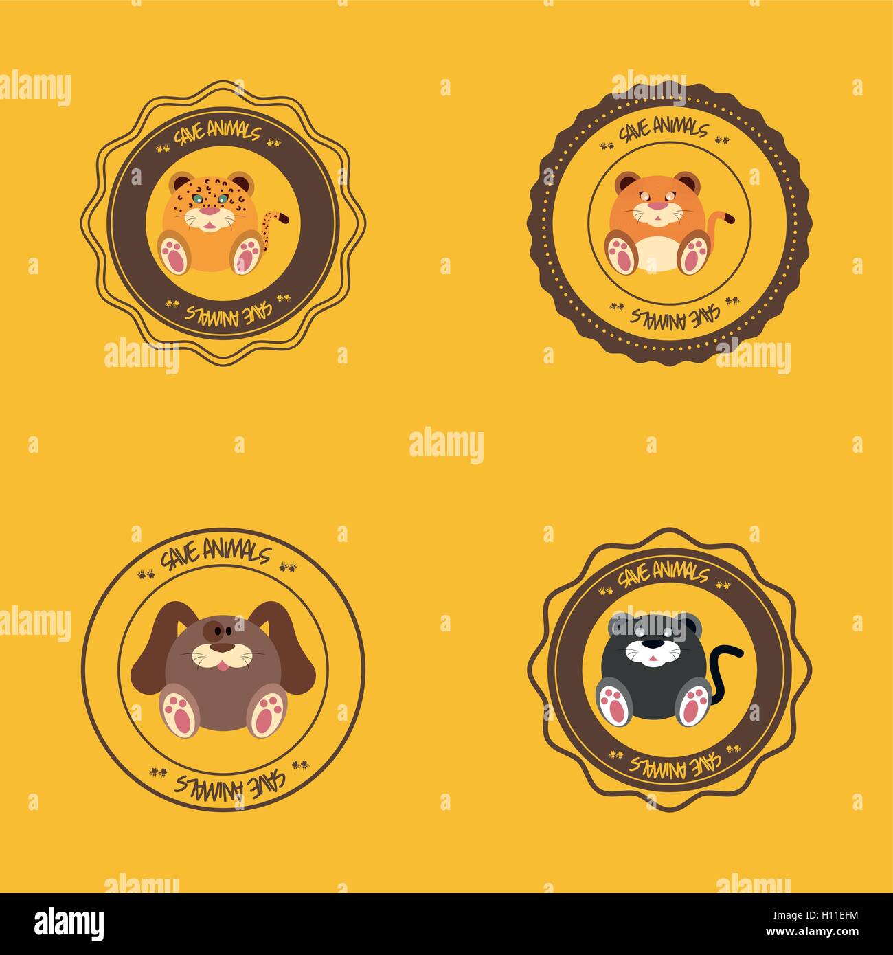 Animal save group Stock Vector Images - Alamy