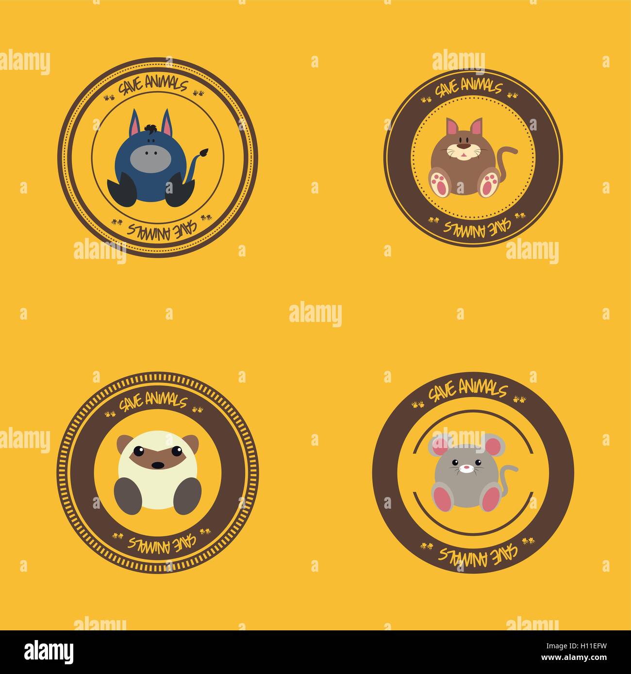 Animal save group Stock Vector Images - Alamy