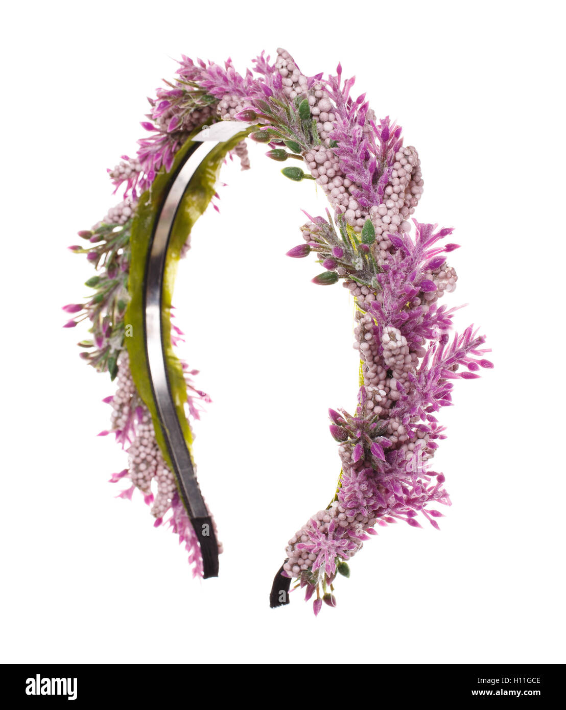 wreath with colored flowers isolated Stock Photo - Alamy