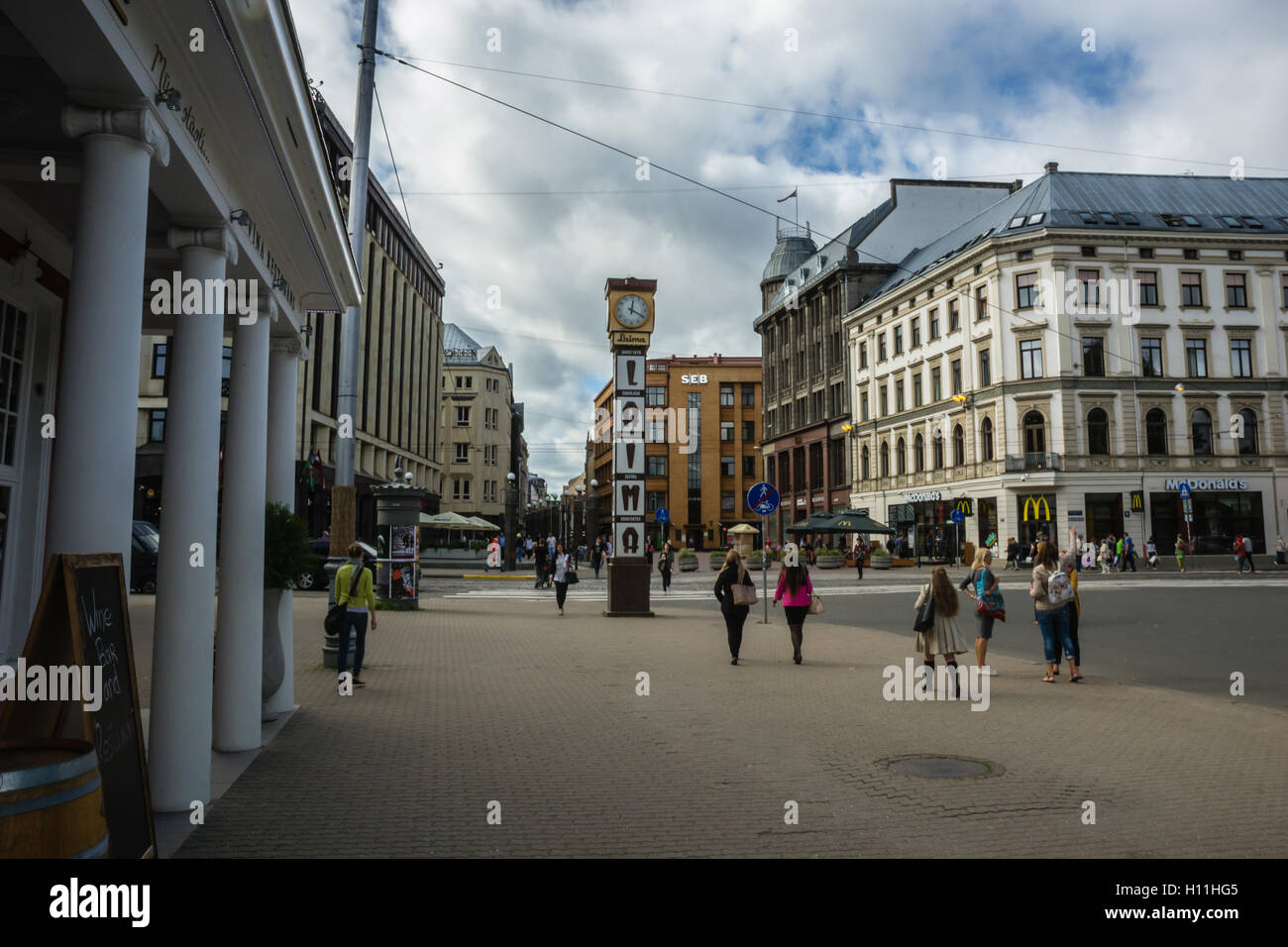 The Laima clock in Riga Stock Photo - Alamy