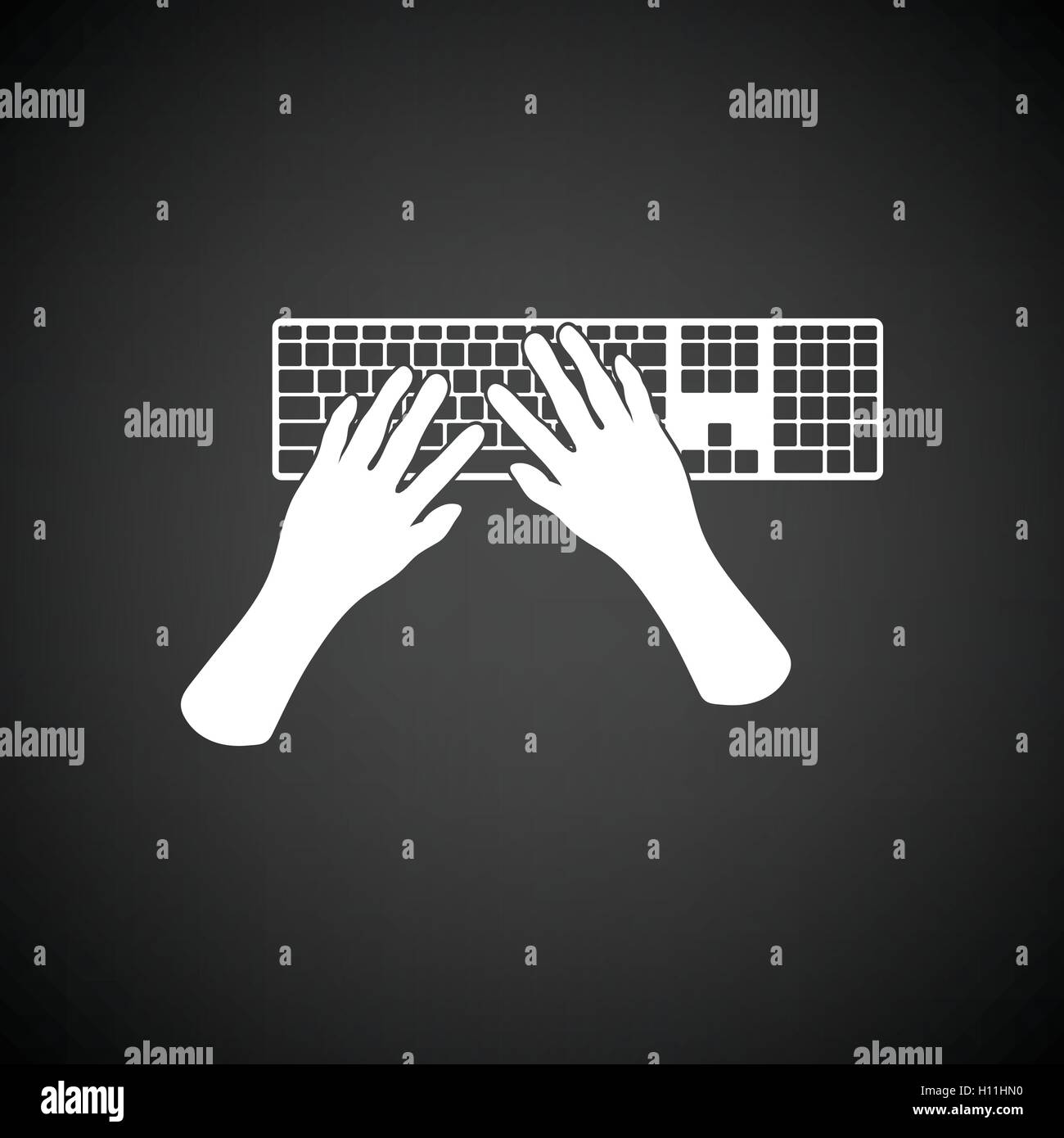 Typing icon. Black background with white. Vector illustration Stock ...