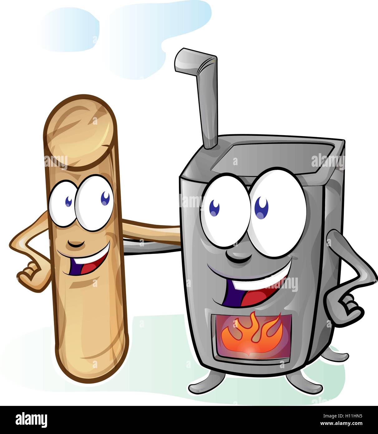 fun stove and pellet cartoon isolated on white background Stock Vector ...