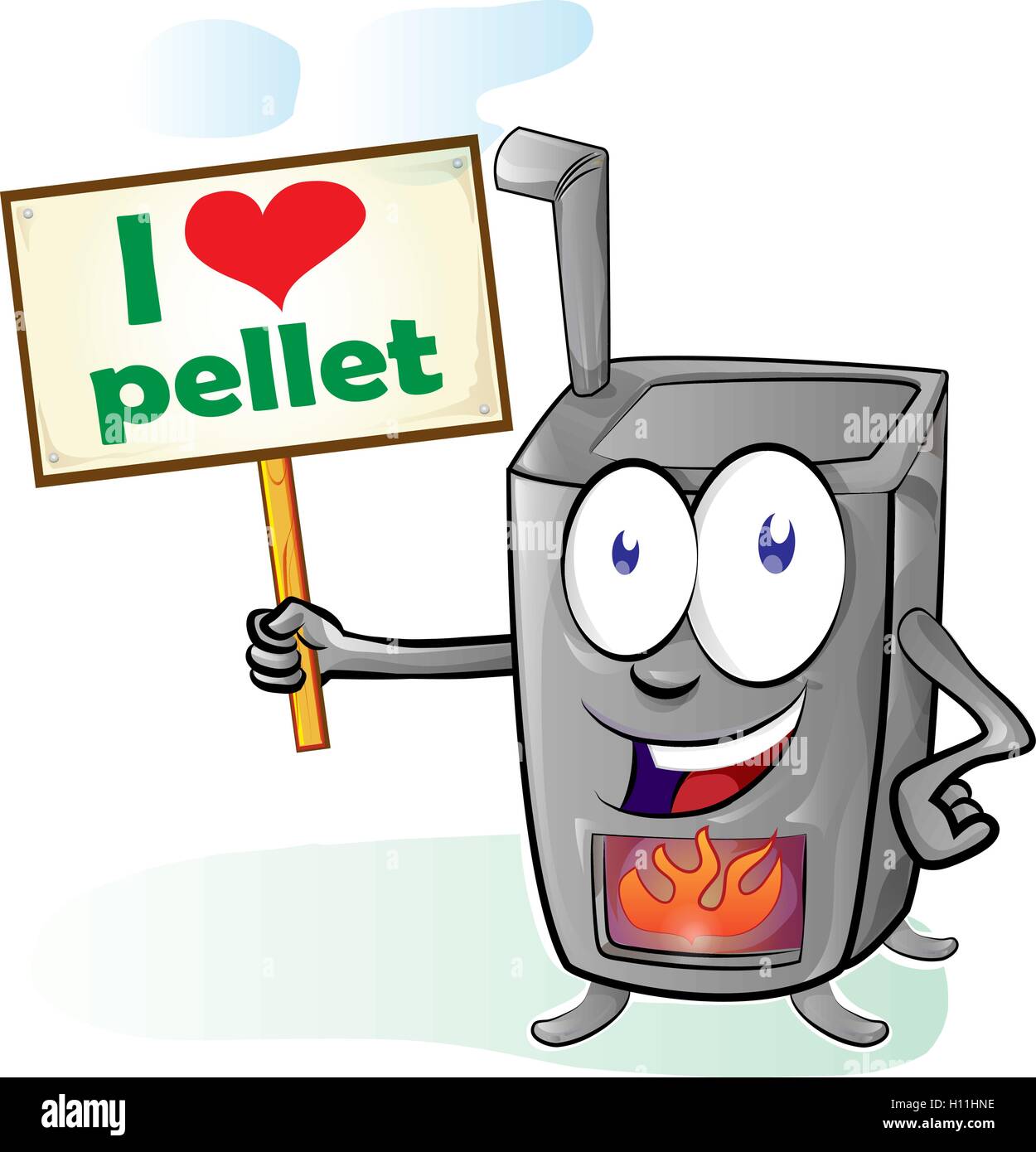 fun stove cartoon with signboard on white background Stock Vector Image ...