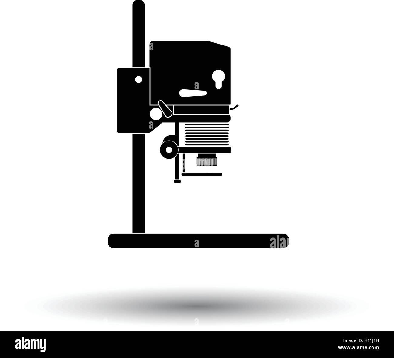 Icon of photo enlarger. White background with shadow design. Vector ...
