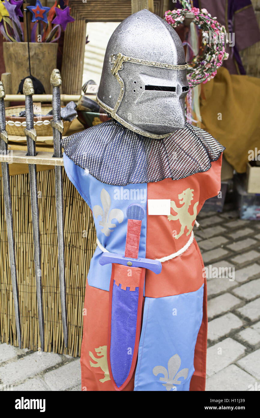 Medieval armor uniform and helmet, history Stock Photo - Alamy