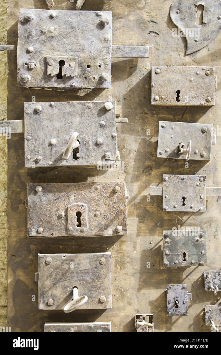 Locks with metal and rusty key, security Stock Photo - Alamy