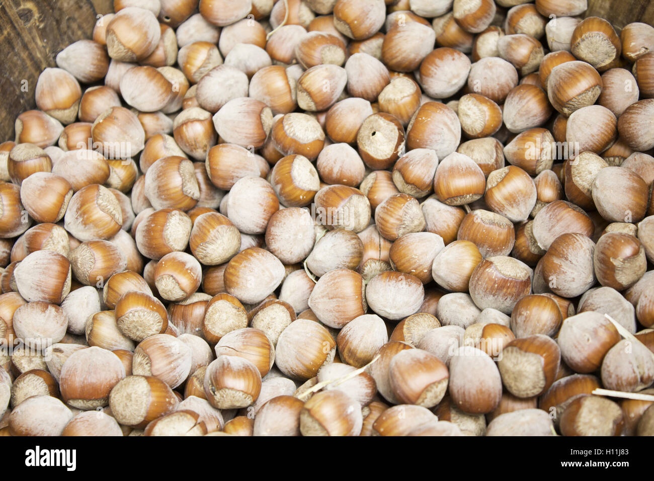 Autumn hazelnuts in basket hi-res stock photography and images - Alamy