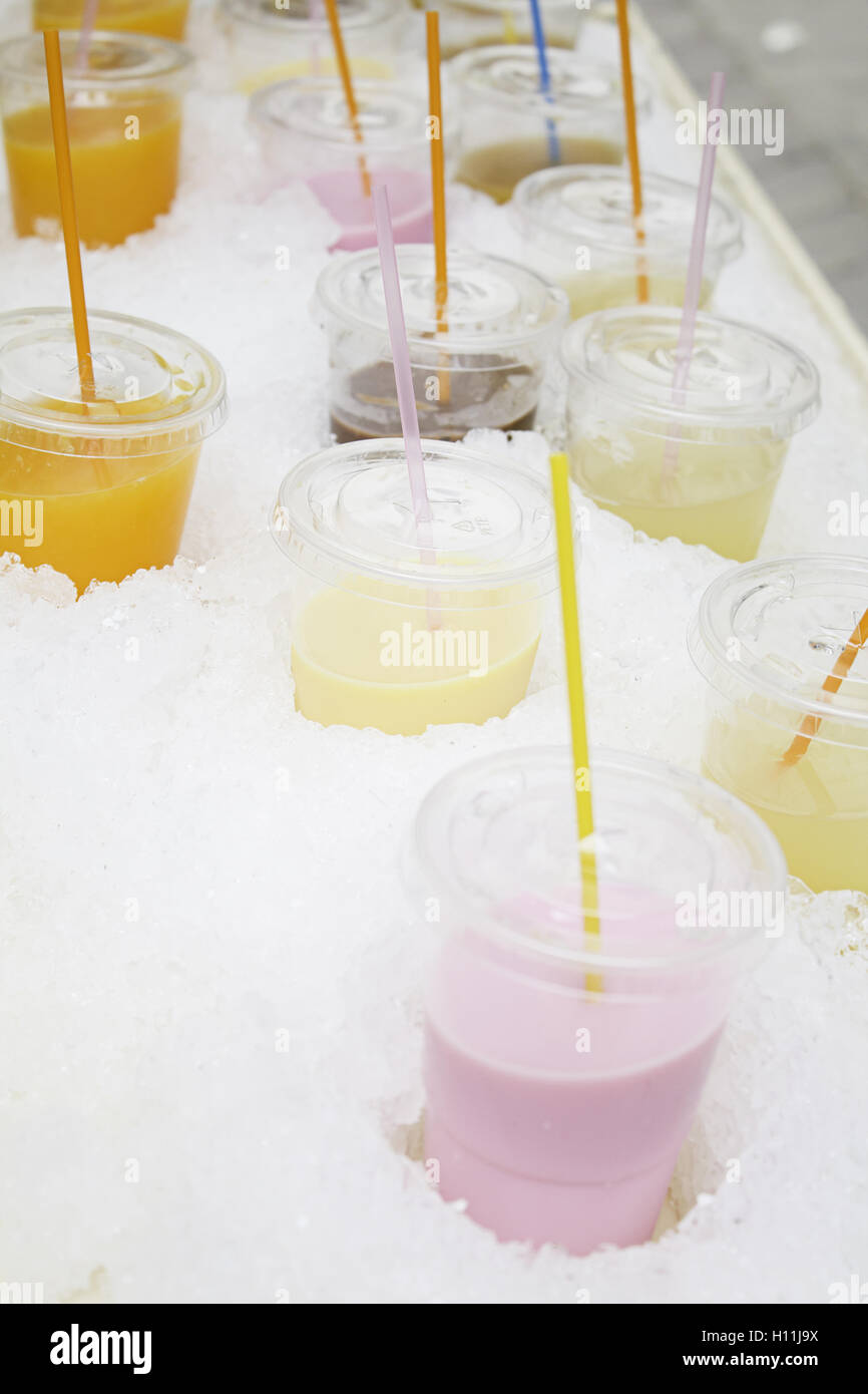 Soft drinks flavored ice, catering and bar Stock Photo - Alamy