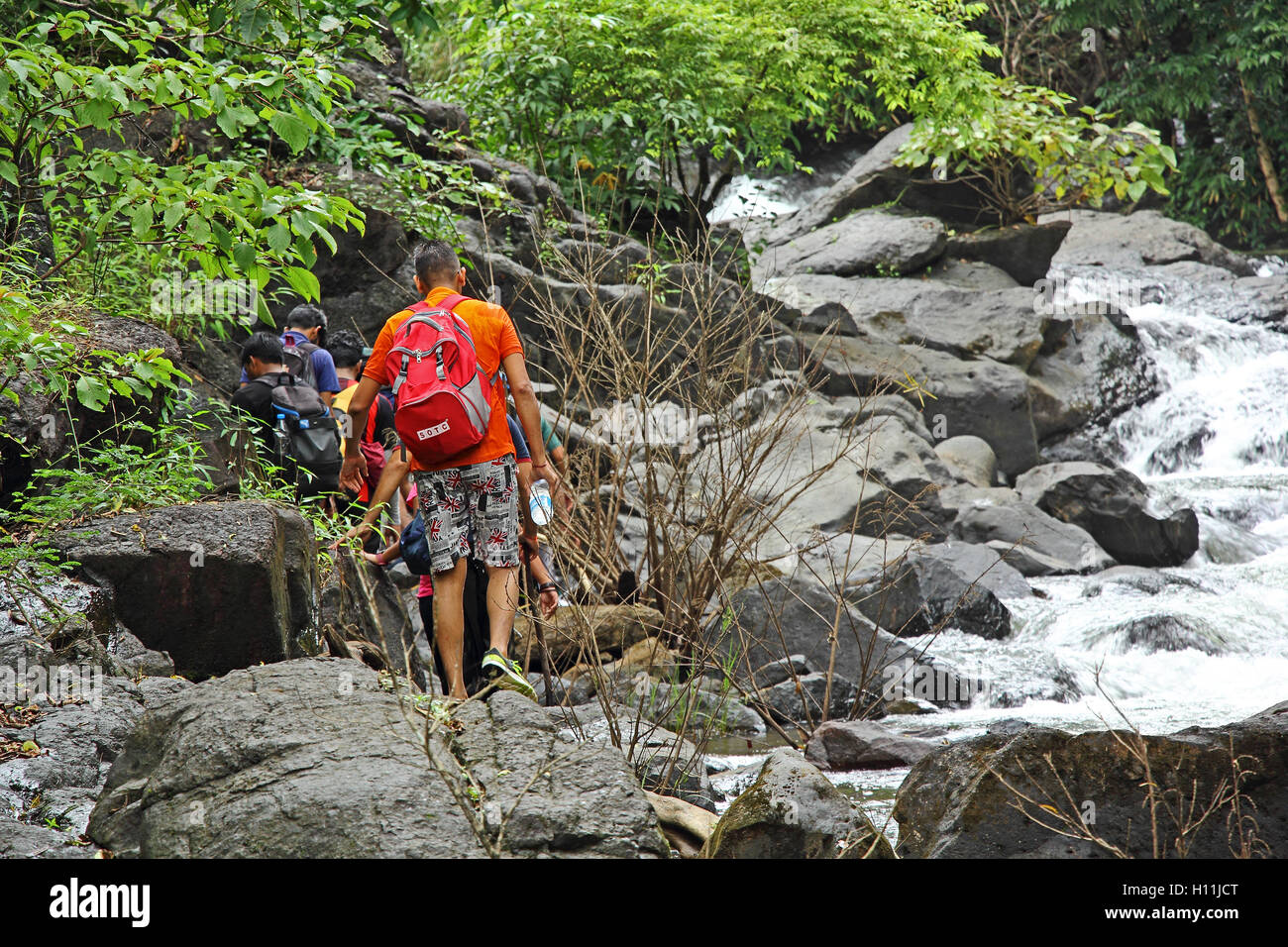 Group of enthusiasts trek along the rugged banks of Salaulim River in ...