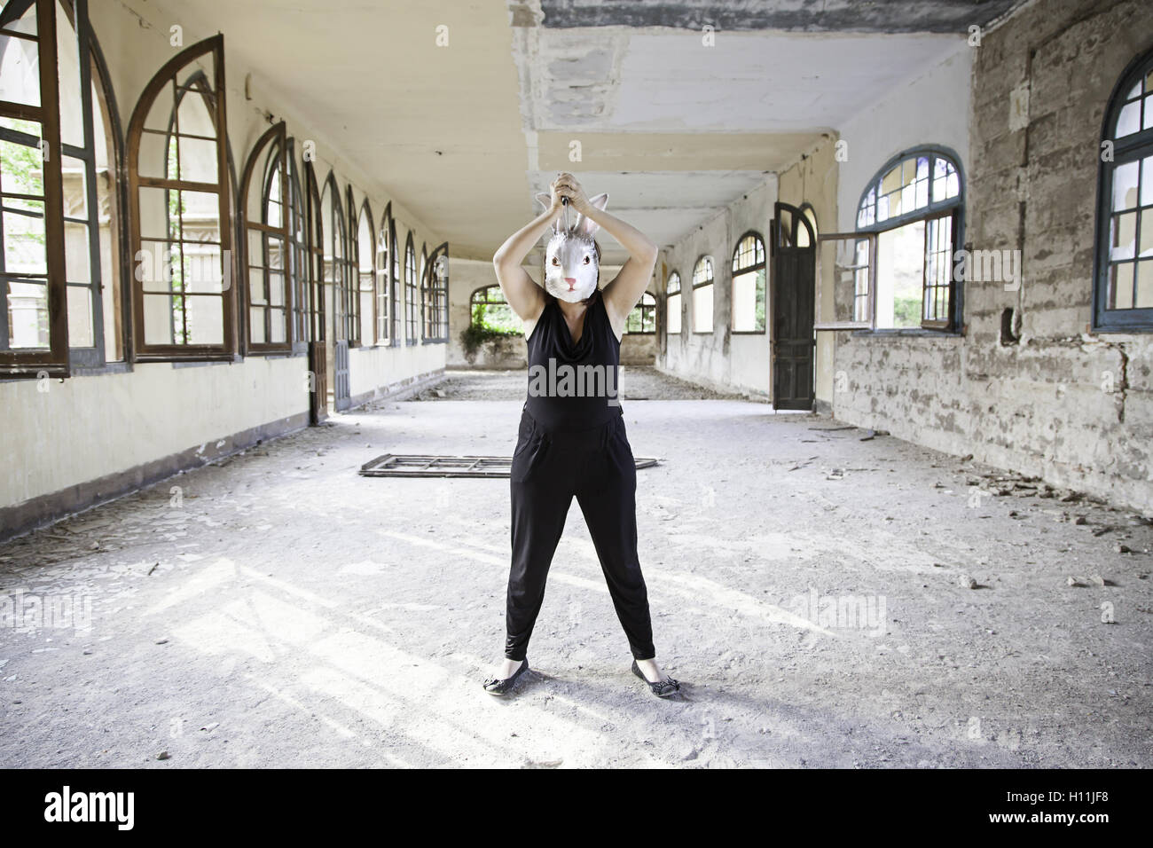 Terrifying killer rabbit with mask, halloween Stock Photo - Alamy