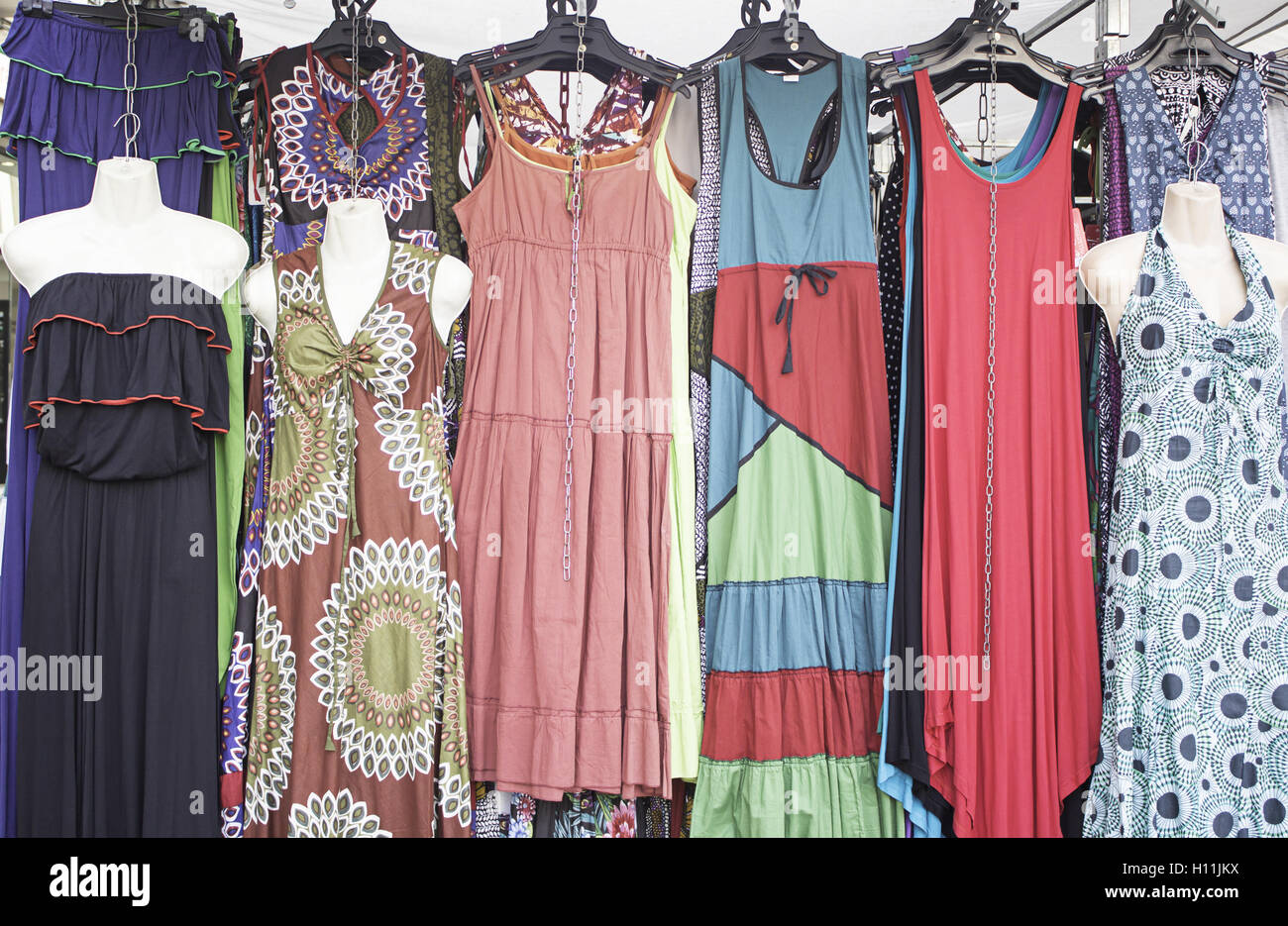 Shop hippies dressed in urban market, fashion Stock Photo - Alamy