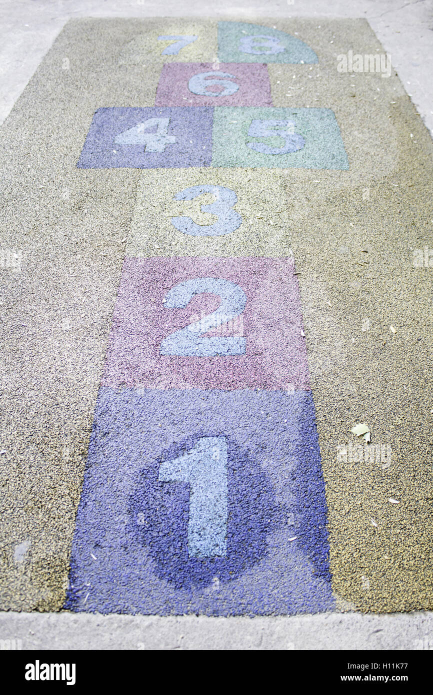 Ground game with numbers in park, amusement Stock Photo - Alamy