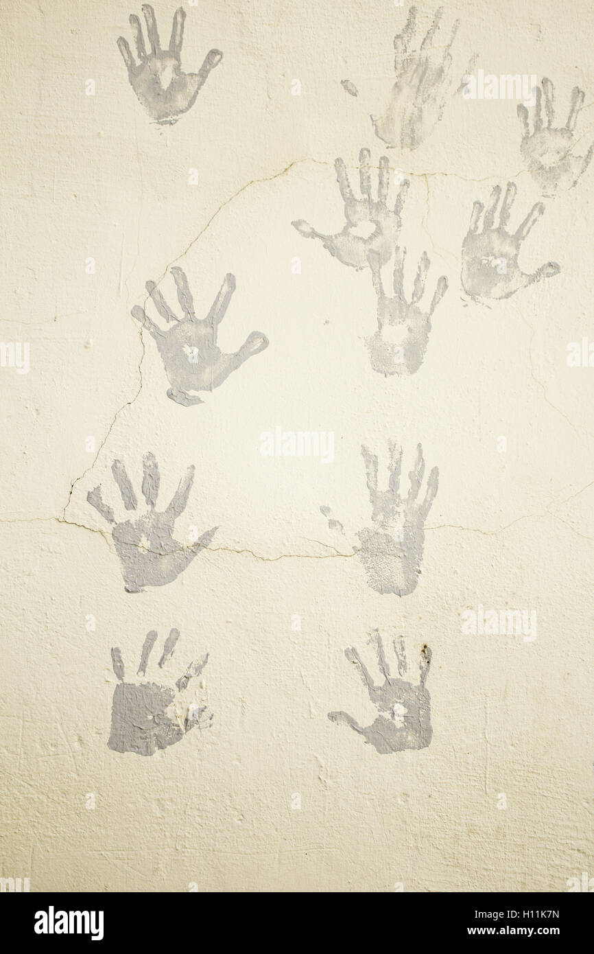Hand print mural hi-res stock photography and images - Alamy