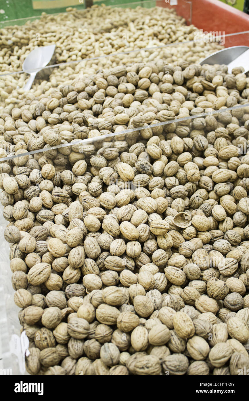 Nuts bulk food store, dried fruits Stock Photo - Alamy