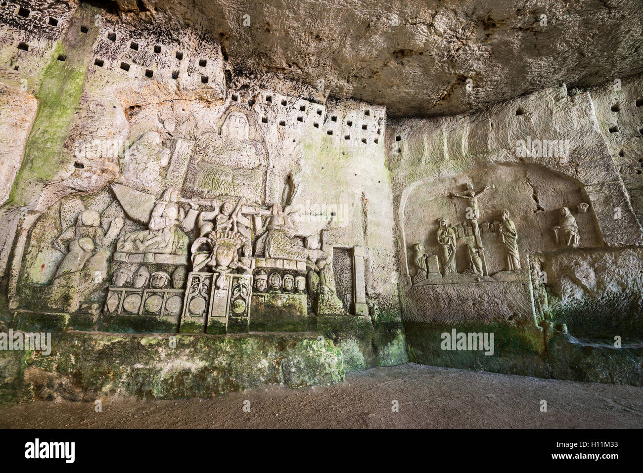 Interior of the Abbey Caves Brantme ,Cave Monastery in the Brantome ...