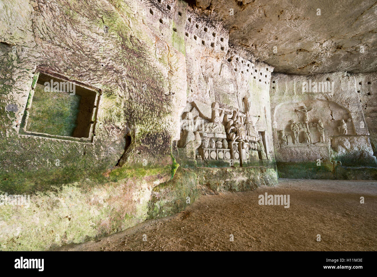 Interior of the Abbey Caves Brantme ,Cave Monastery in the Brantome ...