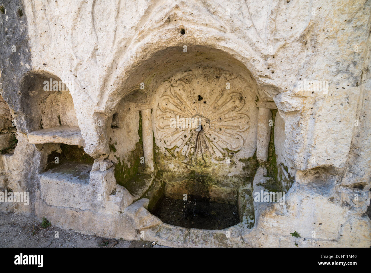 Interior of the Abbey Caves Brantme ,Cave Monastery in the Brantome ...