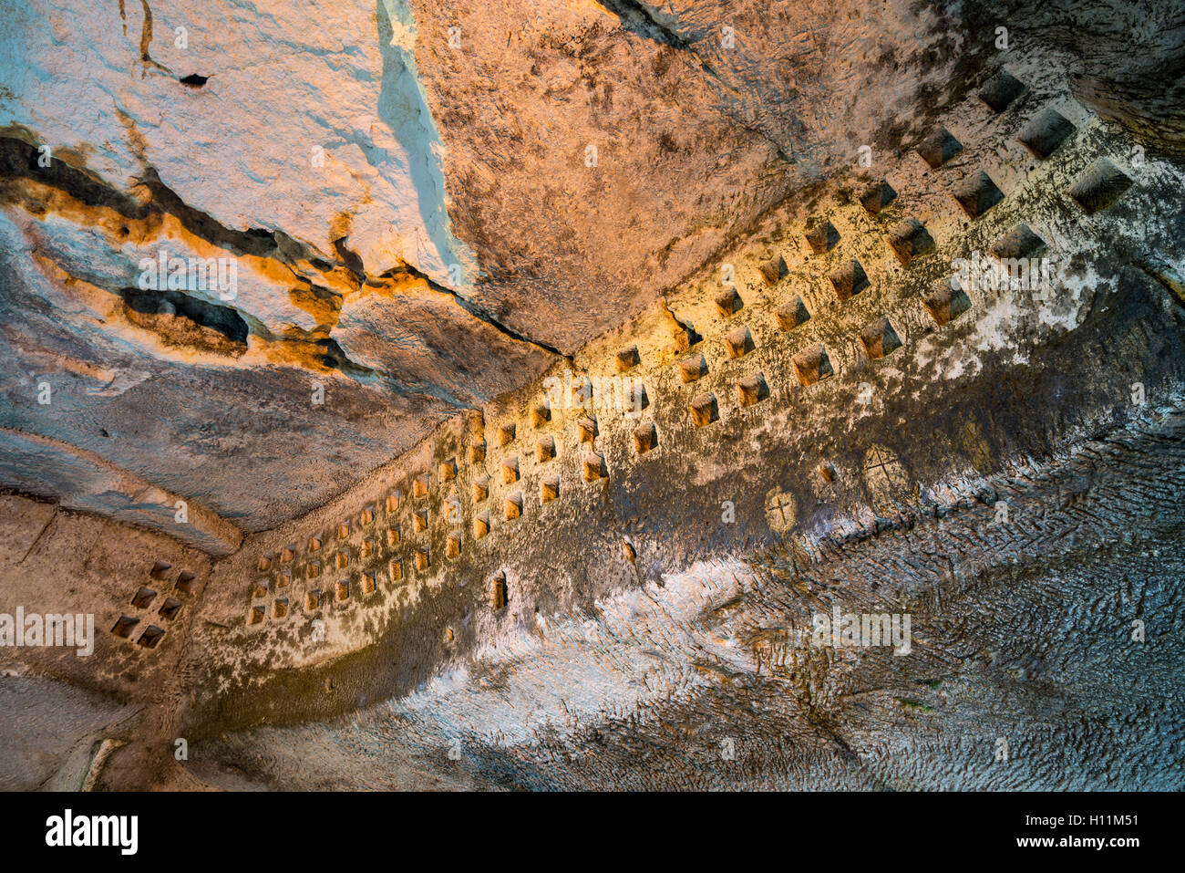 Interior of the Abbey Caves Brantme ,Cave Monastery in the Brantome ...
