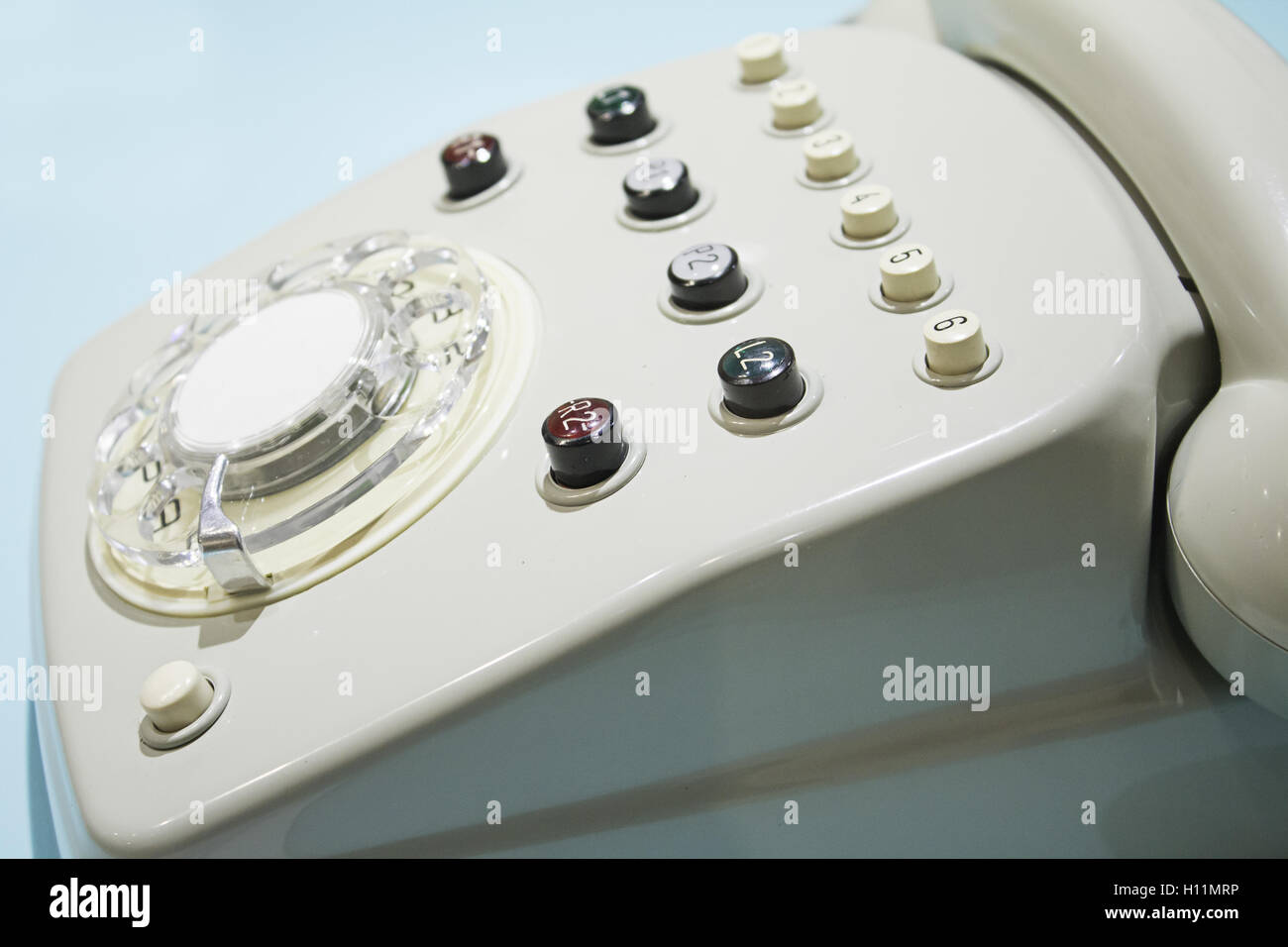 Telephone plastic vintage buttons, object Stock Photo - Alamy