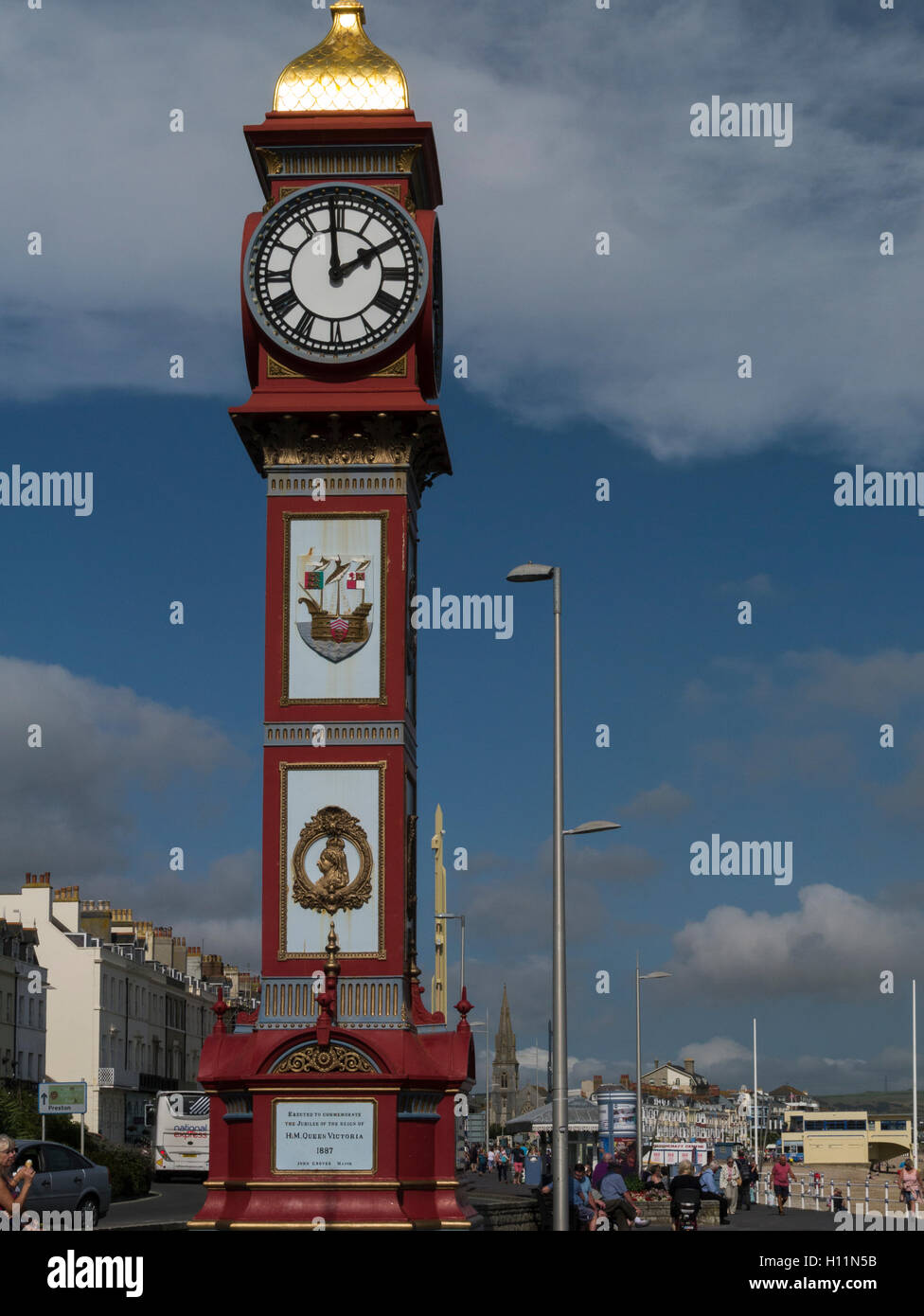 Victorian Jubilee Clock erected 1887 to commemmorate Golden jubilee of ...