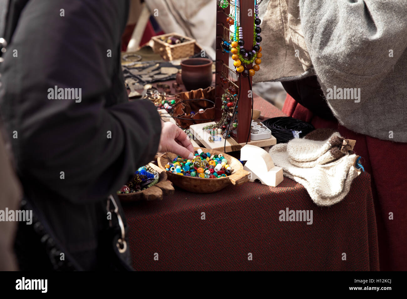 Flea market, handmade jewelry Stock Photo - Alamy