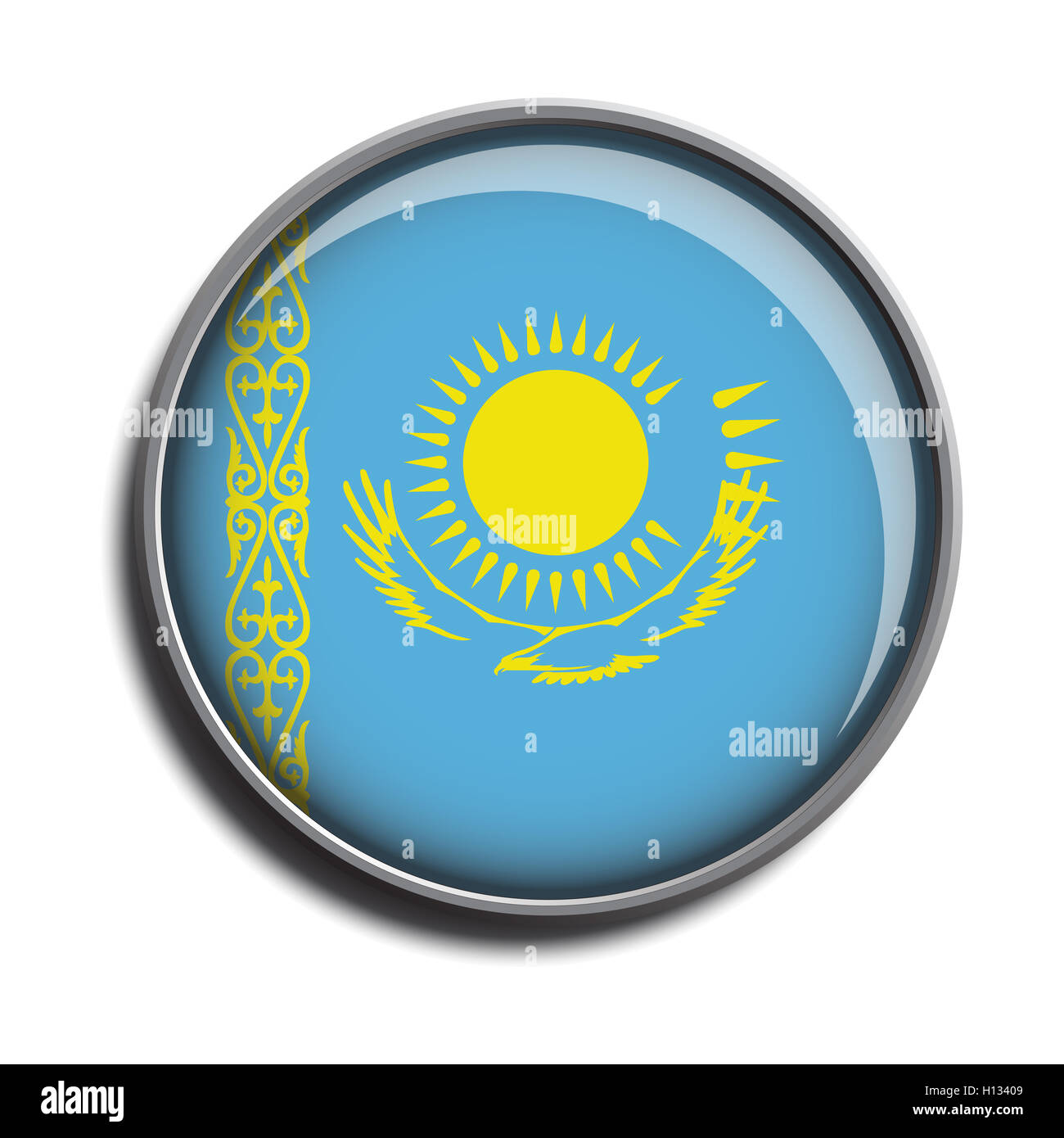 flag icon web button kazakhstan Stock Photo - Alamy
