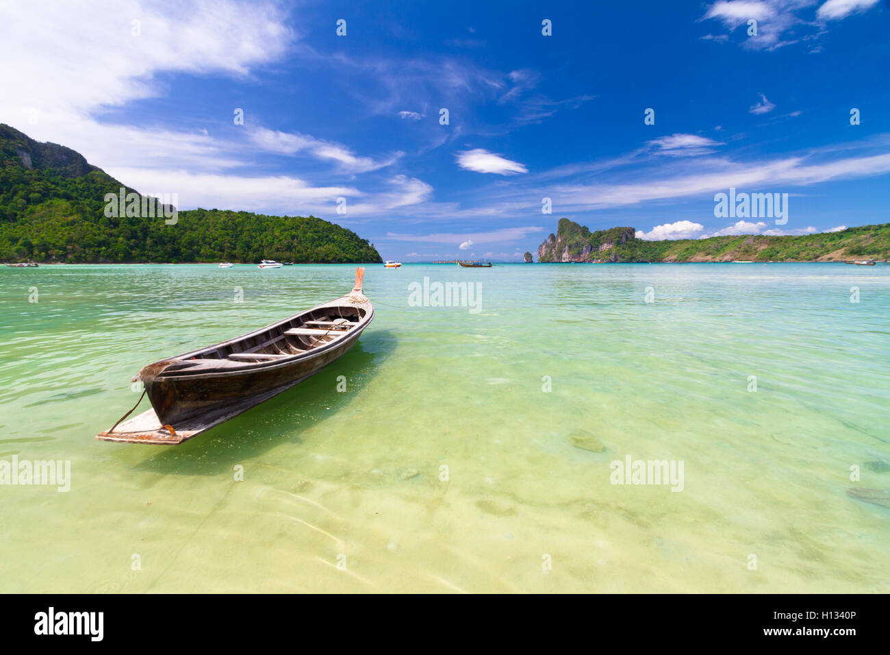 Beautiful tropical beach boat in hi-res stock photography and images ...