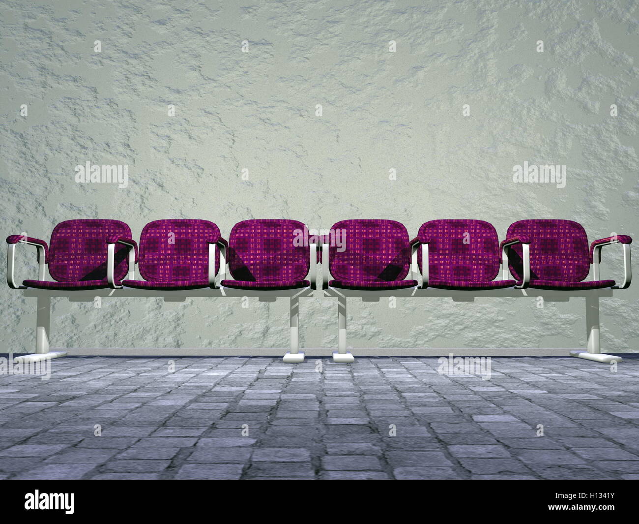 Outside waiting-room - 3D render Stock Photo - Alamy