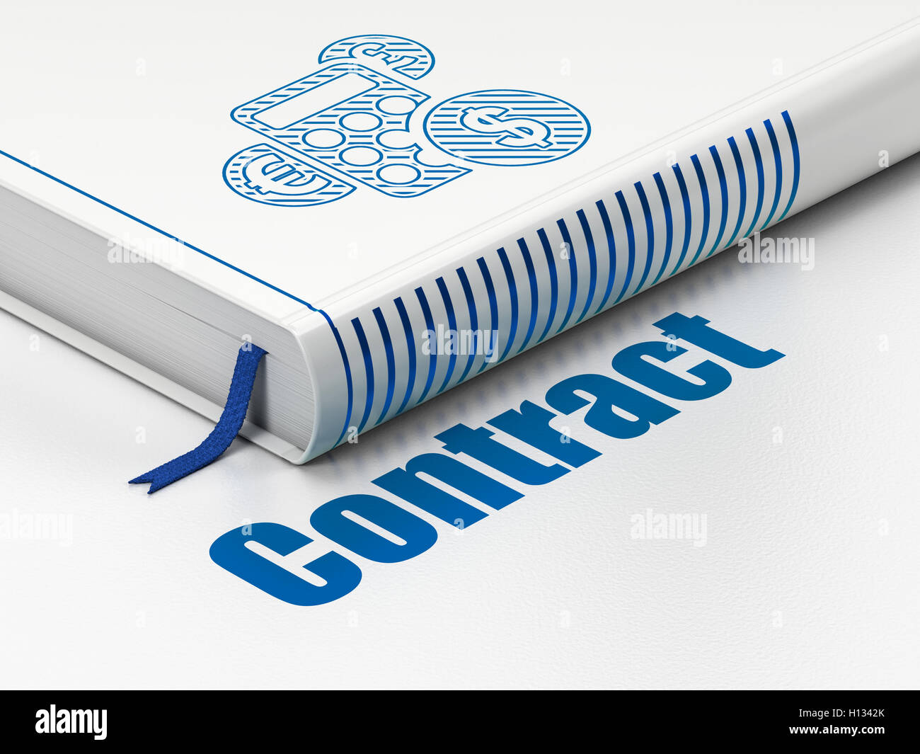 Finance concept: book Calculator, Contract on white background Stock ...