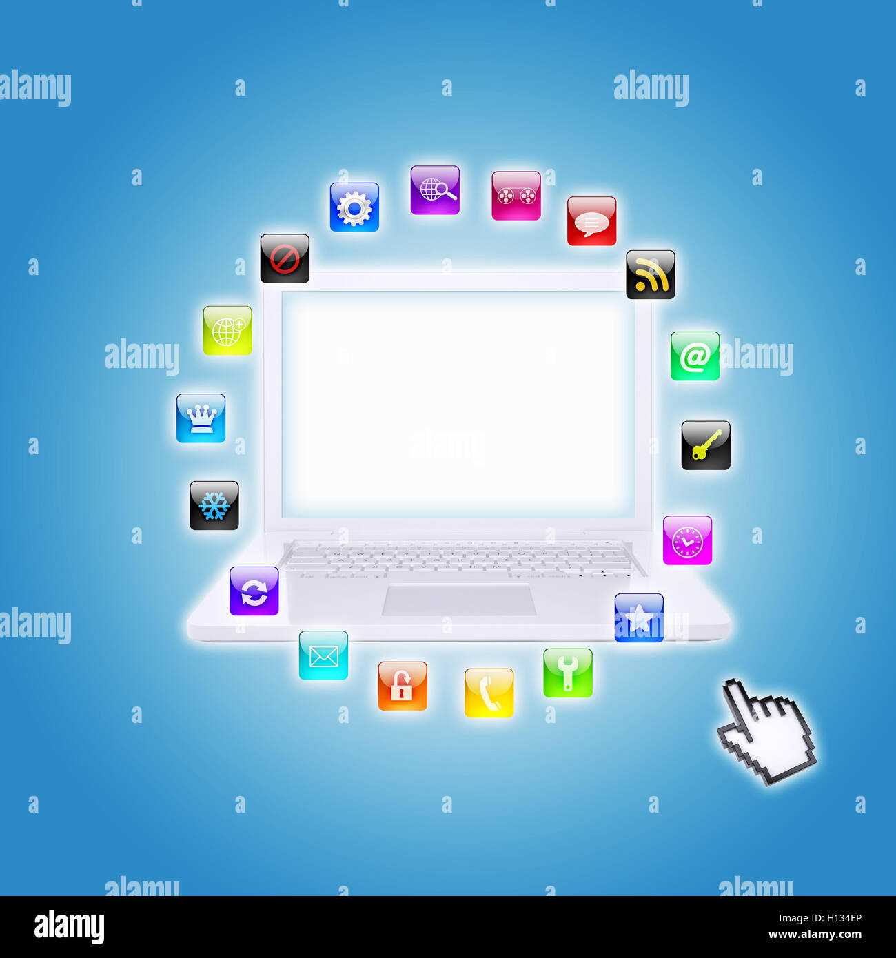 Illustration of communication technologies Stock Photo - Alamy